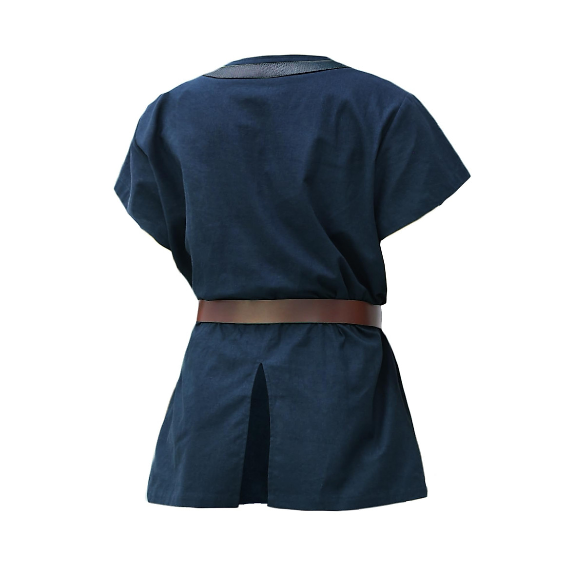 FURPHI US Size Medieval Linen Tunic with Belt for Men Medieval Shirt Knight Ren Faire Costume