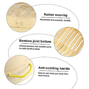 SWOOMEY steamer dumpling stainless steel steam pot momo Kitchen three layer boilder dim sum basket Vegetable Steaming Holder wooden cooking utensils Cooking Tool seafood spaghetti bamboo