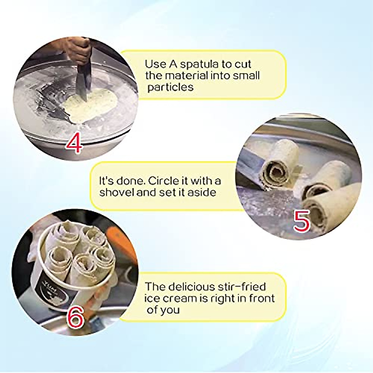 Kolice Commercial ETL NSF UL certificated 21"x21"(52x52cm ) single square ice pan fried ice cream machine, frozen yogurt roll ice cream machine, fry ice cream roll machine-auto defrost, smart AI temperature control