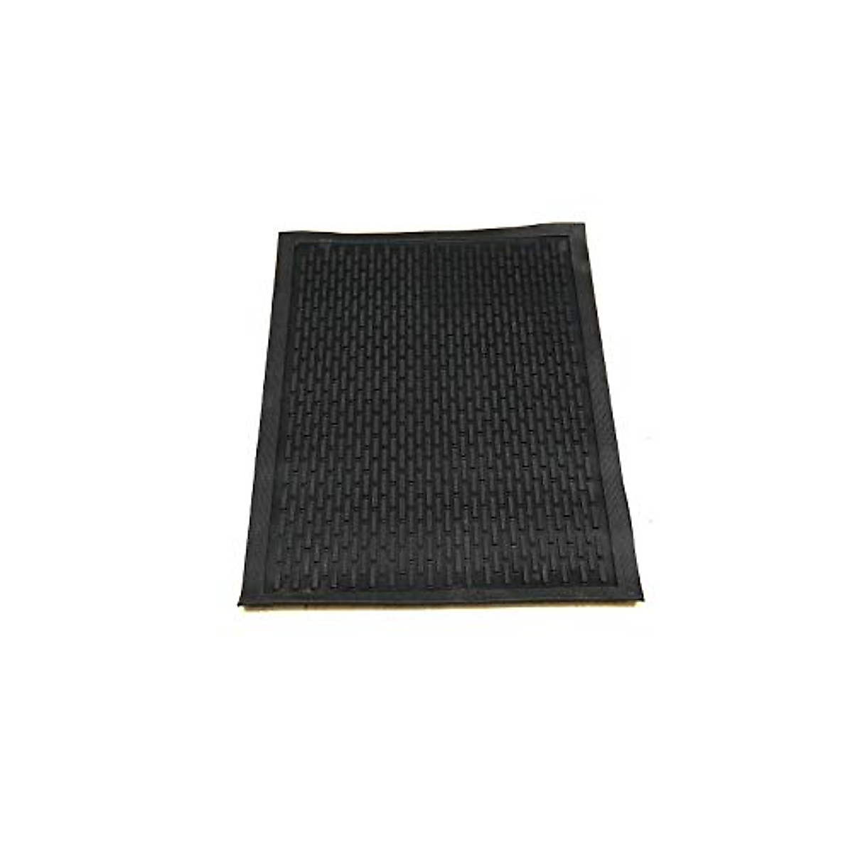 Indoor/Outdoor Hose-Wash Ribbed Design Non-Slip Rubber 2x3 Modern Entryway Mat for Entryway, Patio, Backyard, Garage, 24" x 36", Black Ribbed