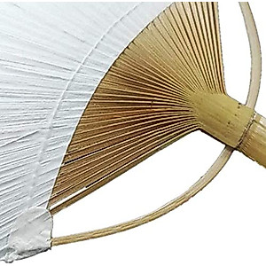 Vwey 3 Pcs Lot White Paddle Fan -Decorative Fans - Paper Party Decorative Electric Home Portable Wall Fans Decorative Fans Hand Lace White Japanese Cattail Paper Drawer Desktop Connec, X-Large