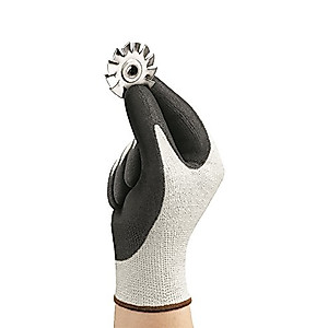 Ansell HyFlex 11-624 Dyneema/Lycra Glove, Cut Resistant, Black Polyurethane Coating, Knit Wrist Cuff, X-Large, Size 10 (Pack of 12 Pairs)