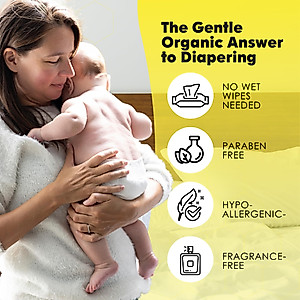 La Petite Creme Premium French Diapering Gift Set: Includes Organic Diapering Lotion (8 oz), Travel-size Liniment Baby Lotion (2 oz), 1 Travel-size Diaper Balm (1 oz), 50 Disposable Cotton Pads