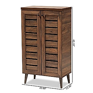 Baxton Studio Salma Shoe Cabinet, Walnut Brown