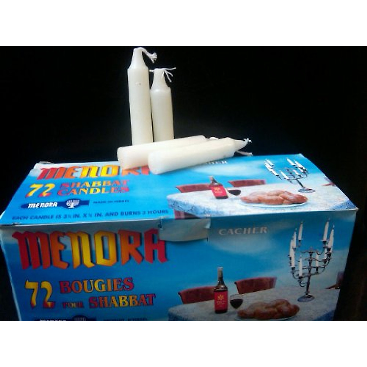 Amazing Shabbos/Shabbat Candles Box of 72 Made in Israel