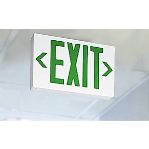 Lithonia Lighting EXG LED EL M6 Contractor Select Green Thermoplastic LED Emergency Exit Sign with Backup Battery