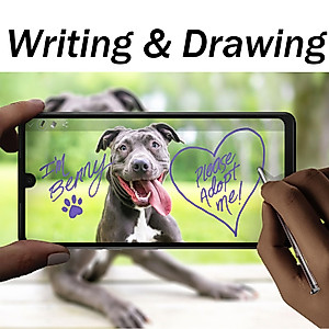 2 Pack LCD Touch Screen Stylus Pen Replacement Parts for LG Stylo 6,Stylo 6 Plus,Boost AT&T TracFone Verizon Xfinity T-Mobile Sprint Cricket (Holographic White)+ Type C Convertor