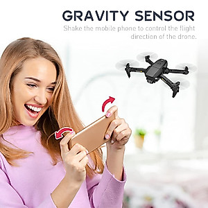 Mini Drone with Camera Drones for Adults Drone for Beginner 1080P Drones with Camera Live Video FPV Helicopter Altitude Hold Drone Lozenge HJ78 RC Drone (1 Battey&1080P WiFi Camera, Orange)