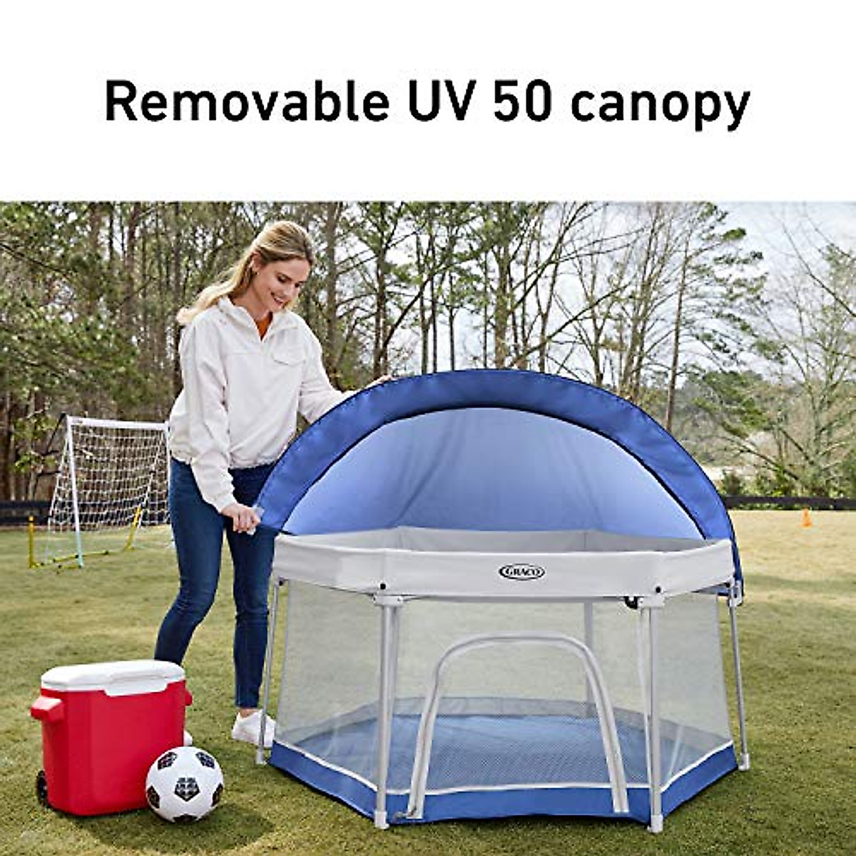 Graco Pack 'n Play LiteTraveler LX Playard Outdoor and Indoor Playspace with Compact Fold UV Canopy, Canyon