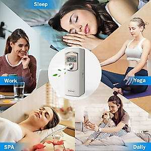 SVAVO Automatic LCD Fragrance Dispenser - Wall Mount/Free Standing ABS Auto Air Freshener Dispenser Programmable Aerosol Spray Perfume Dispenser for Bathroom, Hotel, Office, Commercial Place, Grey