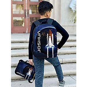 KishKesh Personalization Personalized Backpack 16" Inch - Space Shuttle