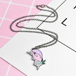 litymitzromq Gold Tone Necklace for Women Girls, Fashion Best Buds Print Cigarette Lighter Partly Heart Shape Necklace Pendant Handmade Gold Pendant Choker Long Choker Chain Pendent Necklace