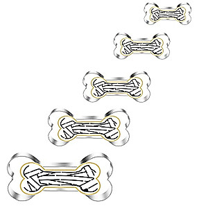 MrCookie 5pcs Dog Bone Cookie Cutters Set, Stainless Steel Sandwiches Cutter Shapes Biscuit Mold Cookie Cutter for Kids, Sturdy Cutters for Cookies, Sandwiches, Biscuits