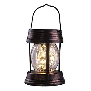 OSALADI Vintage Decor Solar Camping Lantern, Handheld Lamp Portable Retro Kerosene Lamp LED Solar Powered String Light for Outdoor Camping Home Garden Patio Decor Wedding Decor