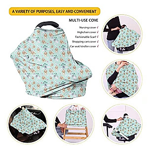 GOSTONG Cactus Flower Stroller Cover Privacy Nursing Cover Baby Carseat Canopy High Chair Cover Nursery Cover Breastfeeding Scarf for Boys and Girls,Light Blanket Stroller Cover