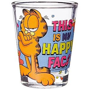 Silver Buffalo Garfield Poses 4 Pack Mini Glass Set Featuring Garfield and Odie, 1.5 Ounces