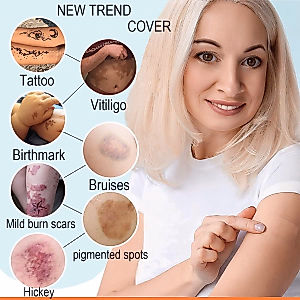 Tattoo Cover Up, Tape, Cover Up Sticker Pads Patches Sheets, Scar Concealing Tape, Waterproof, Lasts 3-7 days, Trendy Tape Available in 3 Color Options! 【Brown 4Pcs】