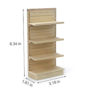1:12 Scale Rack Dollhouse Accessories Book Shelf Miniature Furniture 4 Tier Bookcase Storage Shelf Shooting Props Desktop Decor (S)
