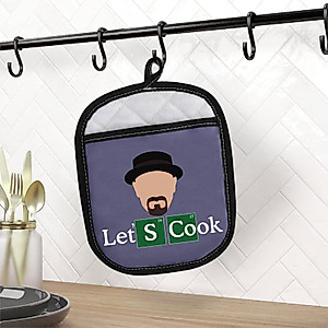 WZMPA Crime TV Show Pot Holders TV Show Fans Gifts TV Show Oven Mitt with Hot Pads Let's Cook Grilling BBQ Gloves for Friend Family (Let Cook Holder)