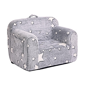 Tiita Kids Foam Chair, Star - Children Sofa with Armrest, Lightweight, Portable, Removable Cover, Side Pockets, Special Design for Girl or Boy