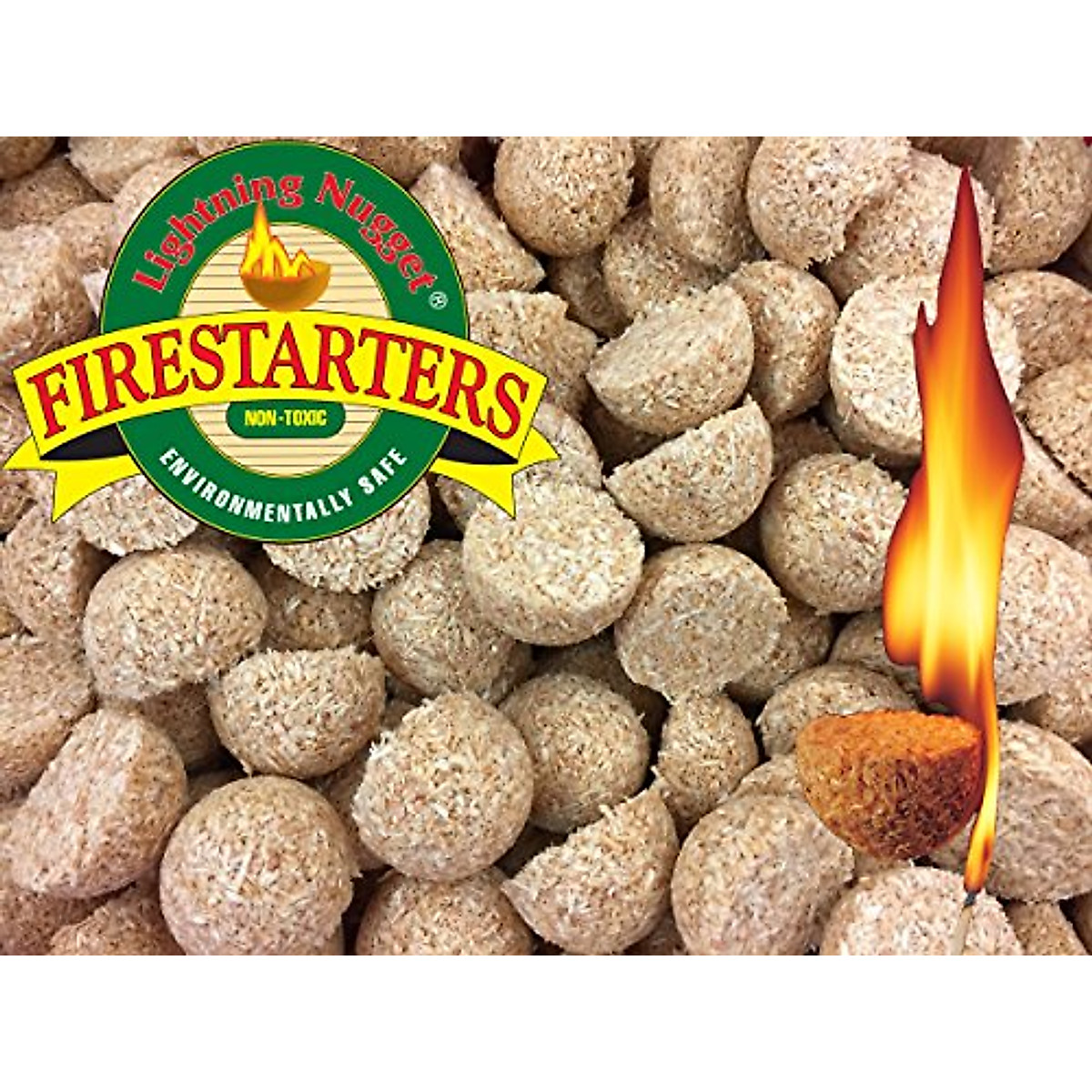 Lightning Nuggets AN170 Fire Starters, 2x2x1.1/4, Tan