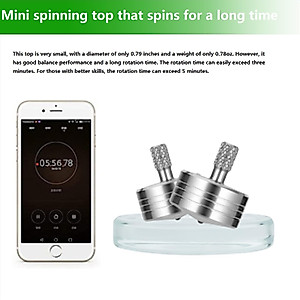 CHEETOP Stainless Steel Spinning Top, Precision Mini Desktop Gyroscope, Kill Time Reduce Stress ADHD Toys, Perfect Balance Gyro (Style 4) Silver