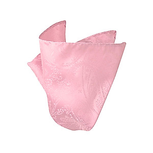 Vesuvio Napoli PAISLEY Design Men's Hankerchief Pocket Square Mens Hanky Hankie, Pink, 10x10 Inches