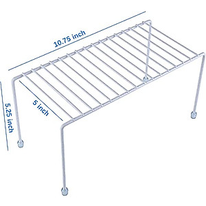 Mini Kitchen Shelves,Cabinet Storage Shelf Rack, Cabinet Organization ,Kitchen Bathroom Pantry Cupboard Desk Home Office, Fridge, Cabinet, Bathroom Cupboard, Non-Slip Plastic Feet (White Set of 3)