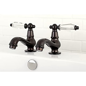 Kingston Brass Classic Basin Taps Crystal Handles Bathroom Faucet Polished Brass Brass Finish