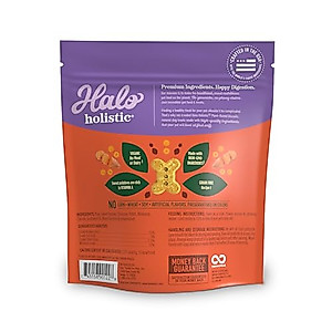 Halo Plant-Based Dog Treats with Sweet Potato & Carrots, Vegan Dog Treat Pouch, 8oz bag