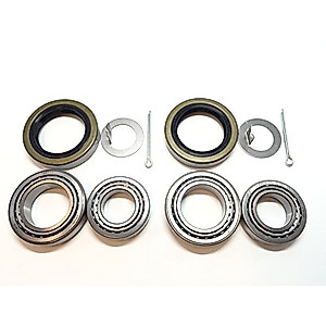 (Set of 2) WPS 3500# Trailer Axle Bearing Kit L68149 L44649 Grease Seal 10-19 I.D. 1.719'' for #84 Spindle