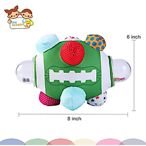 The Season Toys Football Bumpy Ball for Baby Cognitive Developmental, Baby Boys & Girls – Newborn to 36 Months Sensory Football Rattle Toy, Green