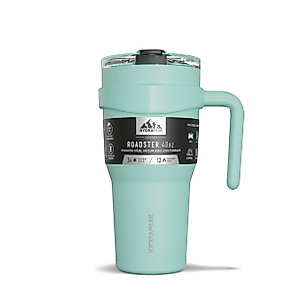 Hydrapeak Roadster 40oz Stainless Steel Tumbler Double Wall Vacuum Insulated Water Bottle With Handle And 2 in 1 Straw Lid (Aqua)