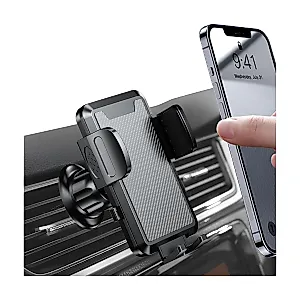 BESULEN Phone Mount for Car, Air Vent Cell Phone Holder Hands Free Cradle, Universal Stable Easy Clamp Phone Holder Mount, Fit iPhone 14 13 12 Pro Max and More Smartphones (Carbon Fiber)