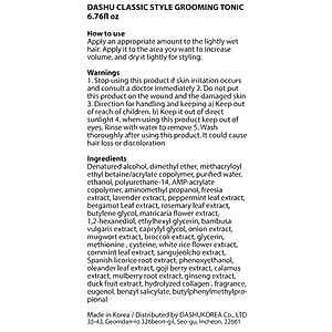 DASHU Classic Style Grooming Tonic - Korean Hair Tonic for Men w/Baobab Seed Oil, Phyto Zein & ABIL ME 45 MB - Lightweight Hair Styling - Volumizing Hair Serum - Scented Hair Scalp Oil (6.76 fl oz)