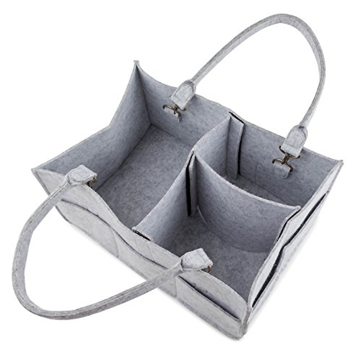 LifeSmart USA Baby Diaper Caddy Organizer Basket Removable Handles for a Classic Look Luxury Portable Nursery Diaper Storage Bin With Removable Compartments For Home, Car and Nursery