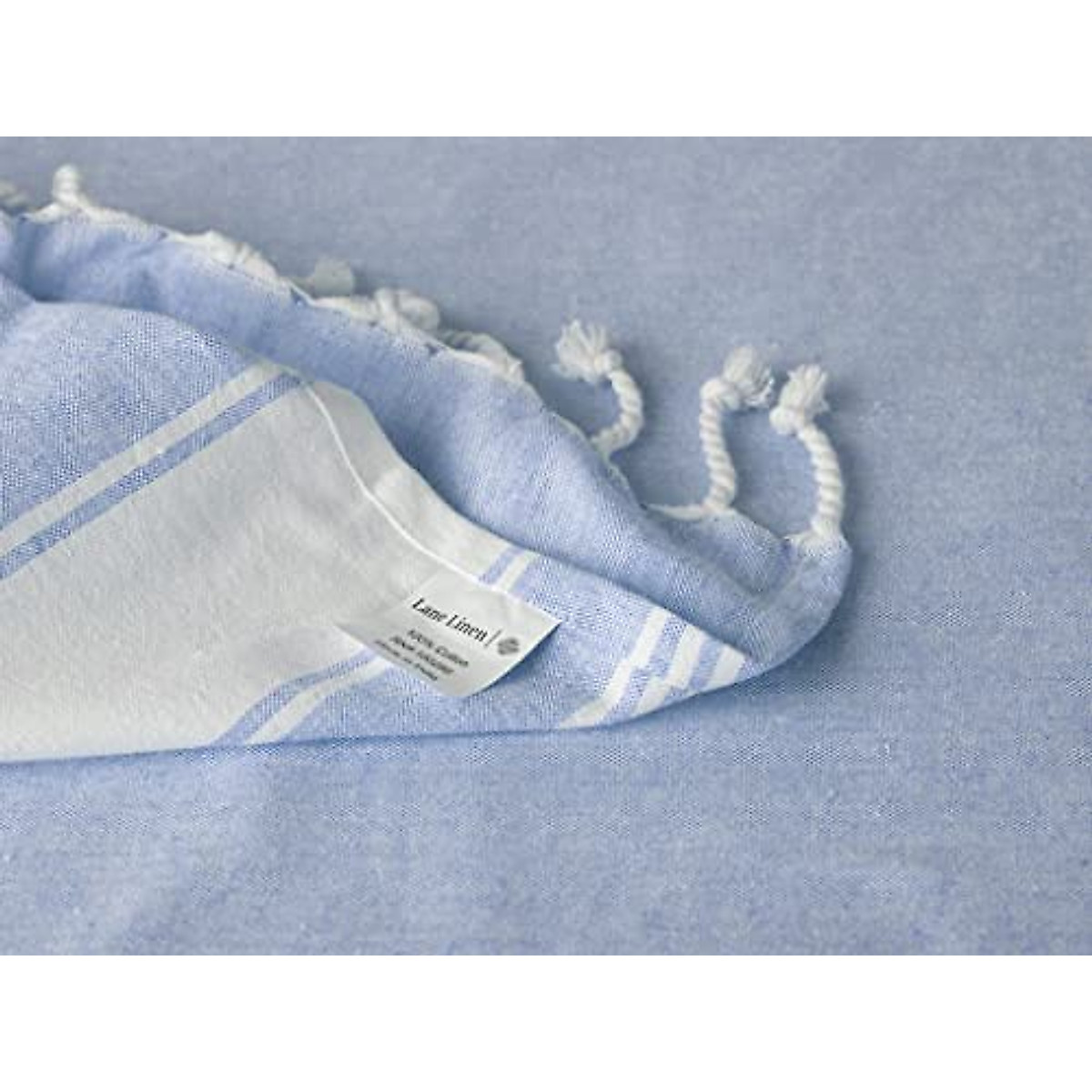 LANE LINEN 100% Cotton Beach Towel with Bag 2 Piece Towels for Adults 39"x71" Pool Extra Large Quick Dry Sand Travel - Sky Blue