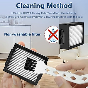 Filter Replacement for Roomba E I & J Series i7 i7+/plus i3 i3+ E5 E6 E7 i4 i6 i6+ i8 i8+ Vacuum Cleaners Parts, 6 Pack 4639161 High Efficiency Filters + 1 Cleaning Brush
