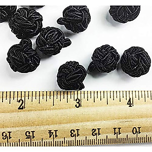 12 pcs Chinese Black knots, Vintage fabric ball buttons, Approx. 1/2", SP-2838