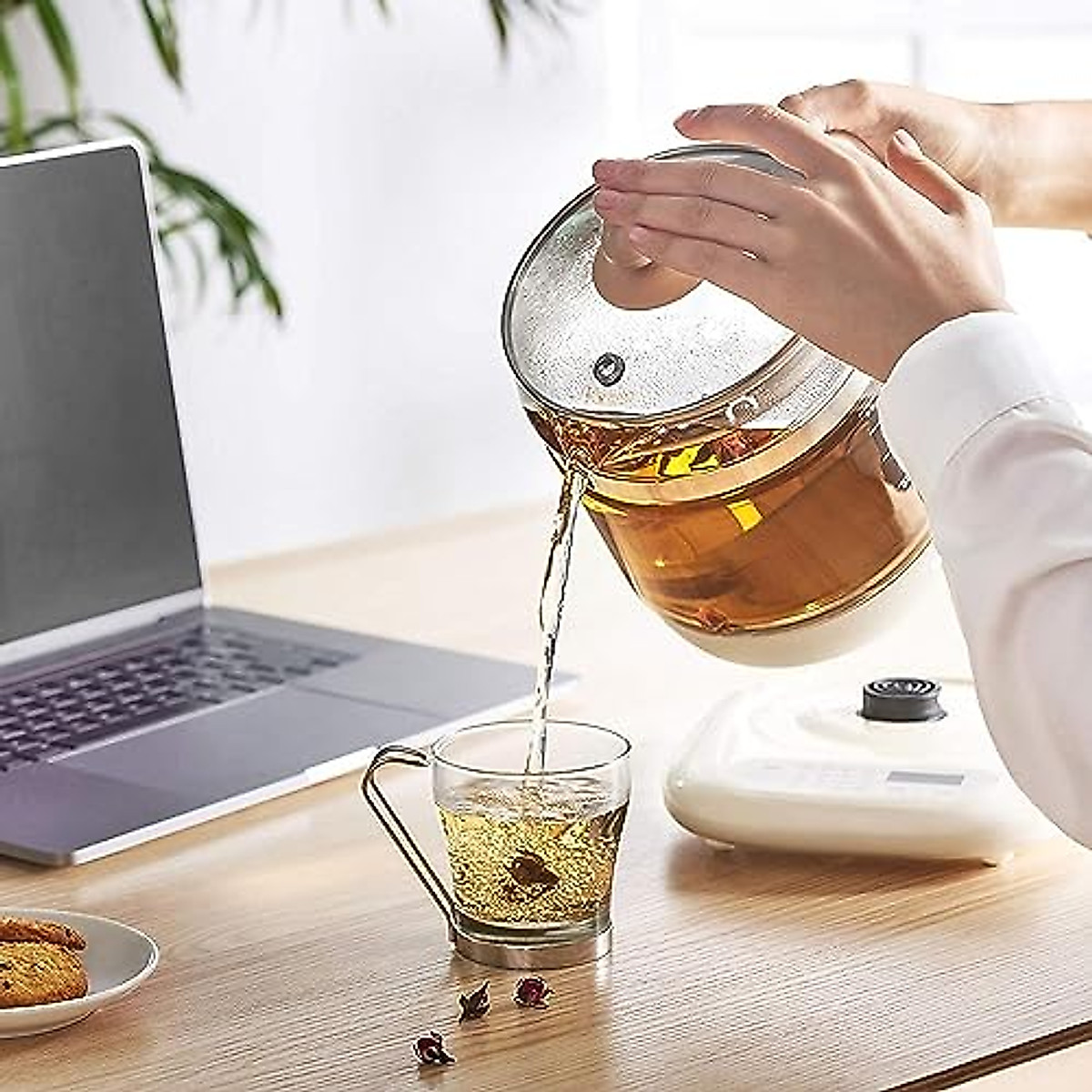 Electric kettle 1.5L capacity glass health pot Multifunctional flower teapot Automatic electric stew bird's nest pot electric kettle