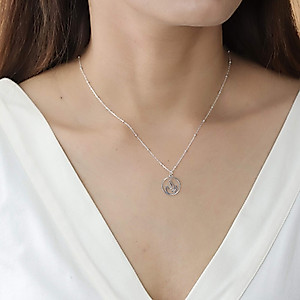 Boma Jewelry Sterling Silver Fire Flame Element Circle Pendant Necklace, 18 Inches