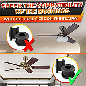 18 Pcs Rubber Grommet Kit for Hunter Ceiling Fan Parts - Grommets for Hunter Fan Blade Grommets Spare Kit - Ceiling Blade Rubber Washers