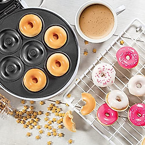 CucinaPro Mini Donut Maker - Electric Non-Stick Surface Makes 7 Small Doughnuts, Decorate or Ice Your Own for Kid Friendly Dessert or Snack - The Unique Gift or Baking Activity for Kids & Adults