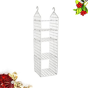 ARTIBETTER Closet Organizer 4 Tier Foldable Hanging Closet Organizers Collapsible Wardrobe Shelves Plastic Storage Basket for Hat Clothing Sweaters Towels Pajamas Storage Shelves