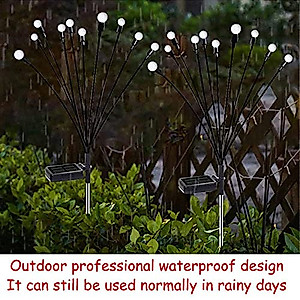 SUHERCBD Solar Garden Lights - New Upgraded Solar Swaying Light,2 Pack10 LED Solar Firefly Lights, Sway by Wind, Solar Outdoor Lights for Yard Patio Walkway Decoration, Warm White