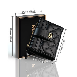 Small Wallet For Women- Credit Card Holder Wallet For Women Girls- Zipper Small Bifold Wallet Mini Coin Purse With ID Window