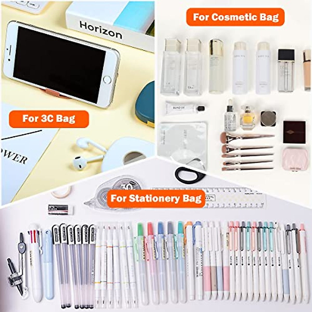 Grid Mesh Pen Pencil Case For Adults 2 Pack Cute Clear Pencil Pouch For Purse Small Transparent Marker Bag For Girls Aesthetic School Pen Organizer Bag Bulk