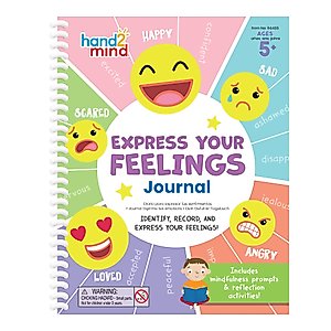 hand2mind Express Your Feelings Journal, Emotions Journal for Kids with Feelings Wheel, Social Emotional Books for Kids, Growth Mindset for Kids, Mindfulness for Kids, Calm Down Corner Supplies