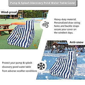 Sobana Kids Water Table Cover for Step 2 Pump & Splash Discovery Pond Water Table,Waterproof Dust Proof Anti-UV Outdoor Kids Water Sensory Table Pool Cover(Cover only,Blue)