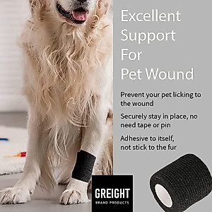 Self Adhesive Bandage Wrap 2 Inch x 5 Yards - Breathable Athletic Cohesive Bandage for Sports Injury, Ankle, Knee and Wrist Sprains (Pack of 6, Black)